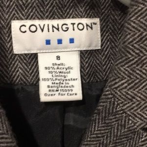 Covington | Jackets & Coats | Euc Covington Herringbone Tweed Wool ...